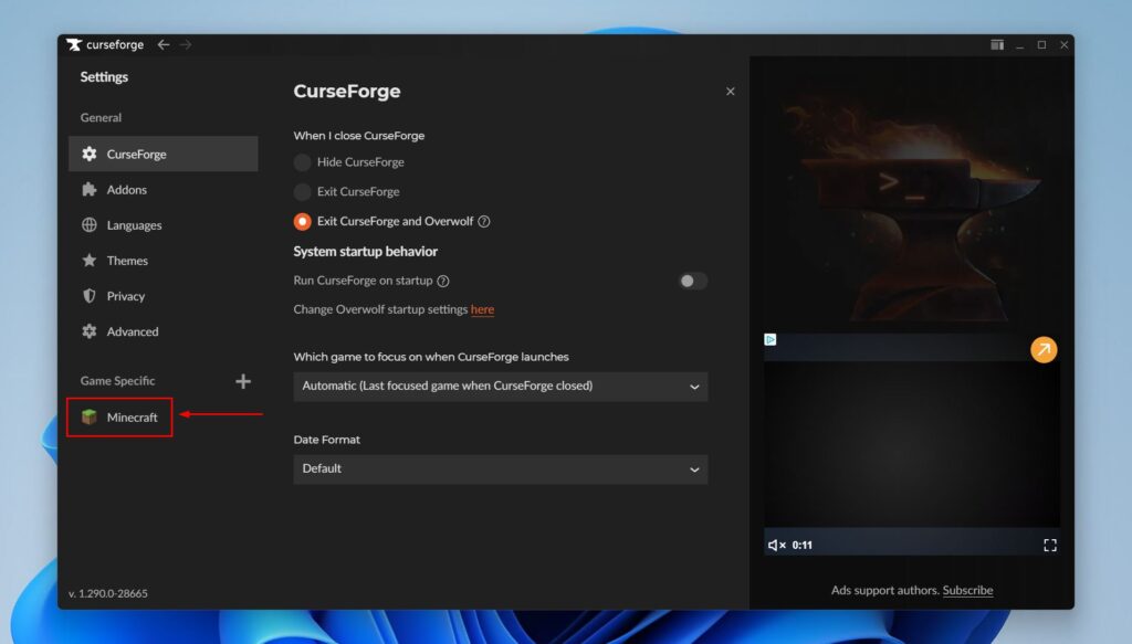 How to Set Memory (RAM) Amount in the CurseForge Launcher